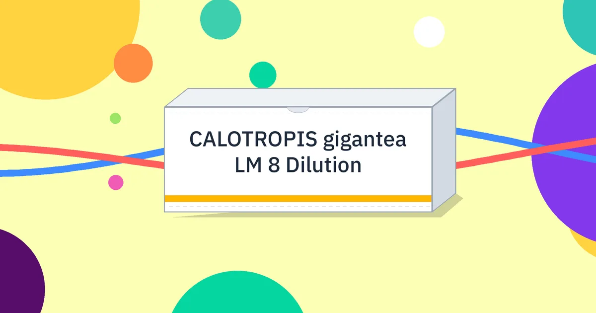 Symbolbild: Packung mit der Aufschrift CALOTROPIS gigantea LM 8 Dilution (PZN 13411087) – Verfügbarkeit und Bezug in Apotheken in Frankfurt am Main