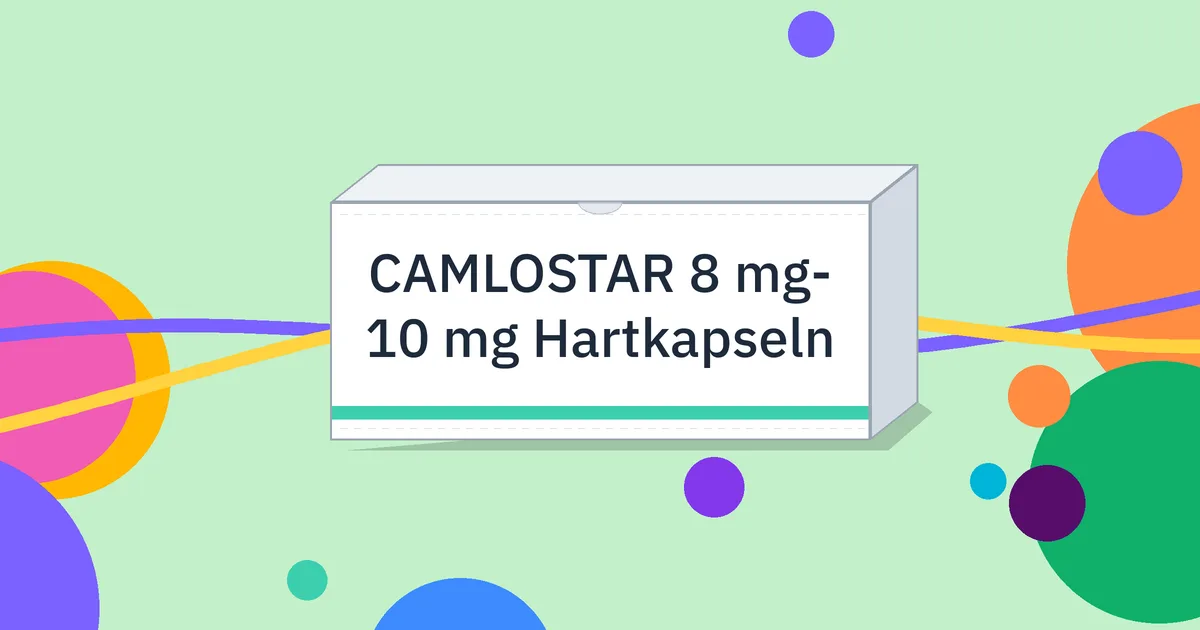 Symbolbild: Packung mit der Aufschrift CAMLOSTAR 8 mg-10 mg Hartkapseln (PZN 12540701) – Verfügbarkeit und Bezug in Apotheken in Frankfurt am Main