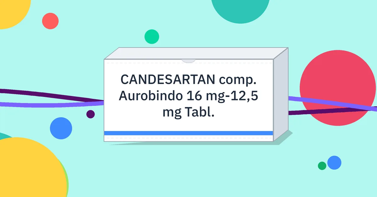 Symbolbild: Packung mit der Aufschrift CANDESARTAN comp. Aurobindo 16 mg-12,5 mg Tabl. (PZN 11172661) – Verfügbarkeit und Bezug in Apotheken in Frankfurt am Main