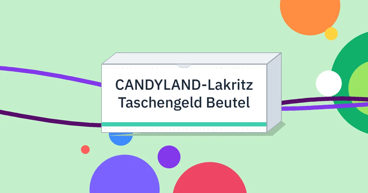 Symbolbild: Packung mit der Aufschrift CANDYLAND-Lakritz Taschengeld Beutel (PZN 12495159) – Verfügbarkeit und Bezug in Apotheken in Frankfurt am Main