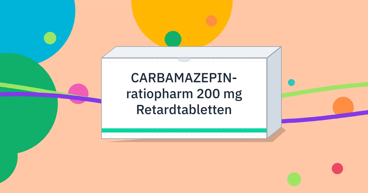 Symbolbild: Packung mit der Aufschrift CARBAMAZEPIN-ratiopharm 200 mg Retardtabletten (PZN 03659768) – Verfügbarkeit und Bezug in Apotheken in Frankfurt am Main
