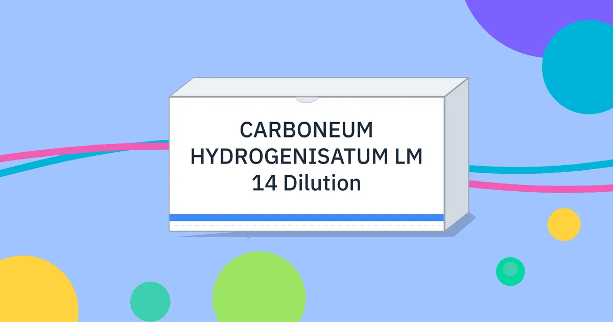 Symbolbild: Packung mit der Aufschrift CARBONEUM HYDROGENISATUM LM 14 Dilution (PZN 13428219) – Verfügbarkeit und Bezug in Apotheken in Frankfurt am Main