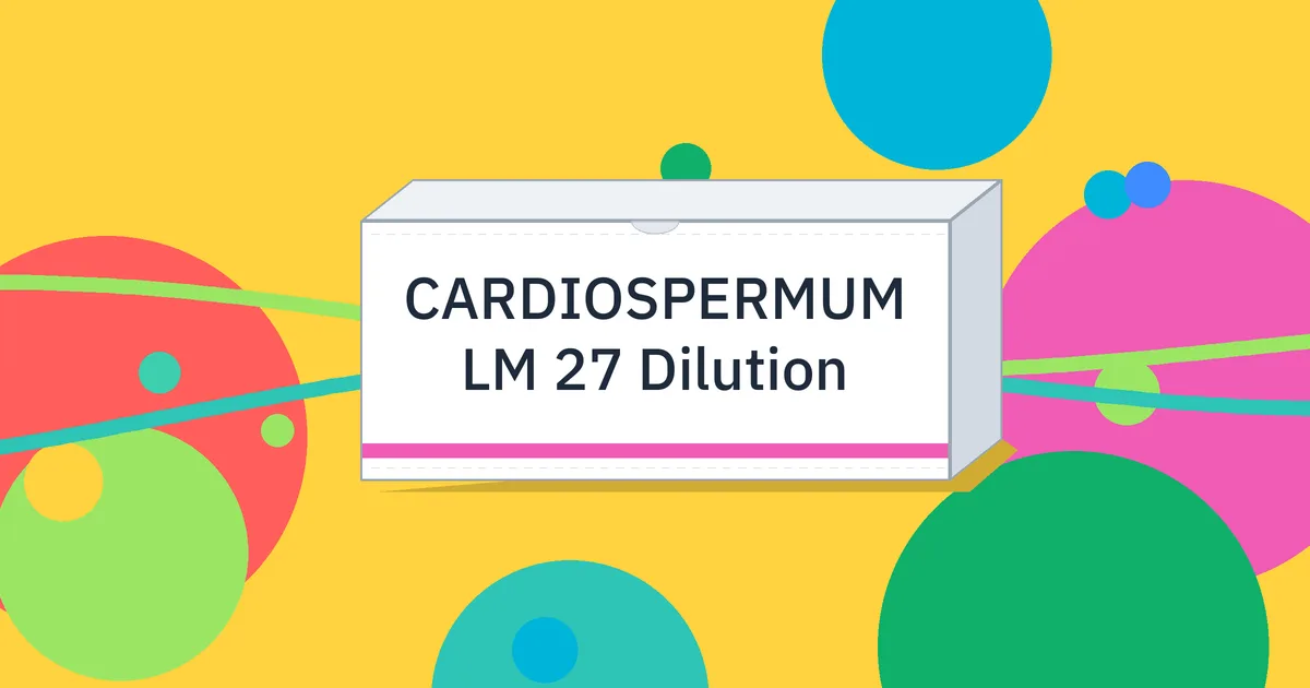 Symbolbild: Packung mit der Aufschrift CARDIOSPERMUM LM 27 Dilution (PZN 12810483) – Verfügbarkeit und Bezug in Apotheken in Frankfurt am Main