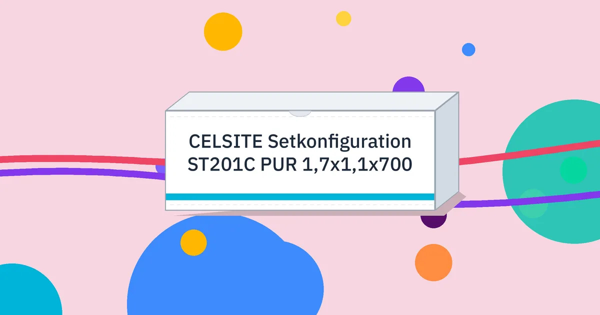 Symbolbild: Packung mit der Aufschrift CELSITE Setkonfiguration ST201C PUR 1,7x1,1x700 (PZN 04945602) – Verfügbarkeit und Bezug in Apotheken in Frankfurt am Main