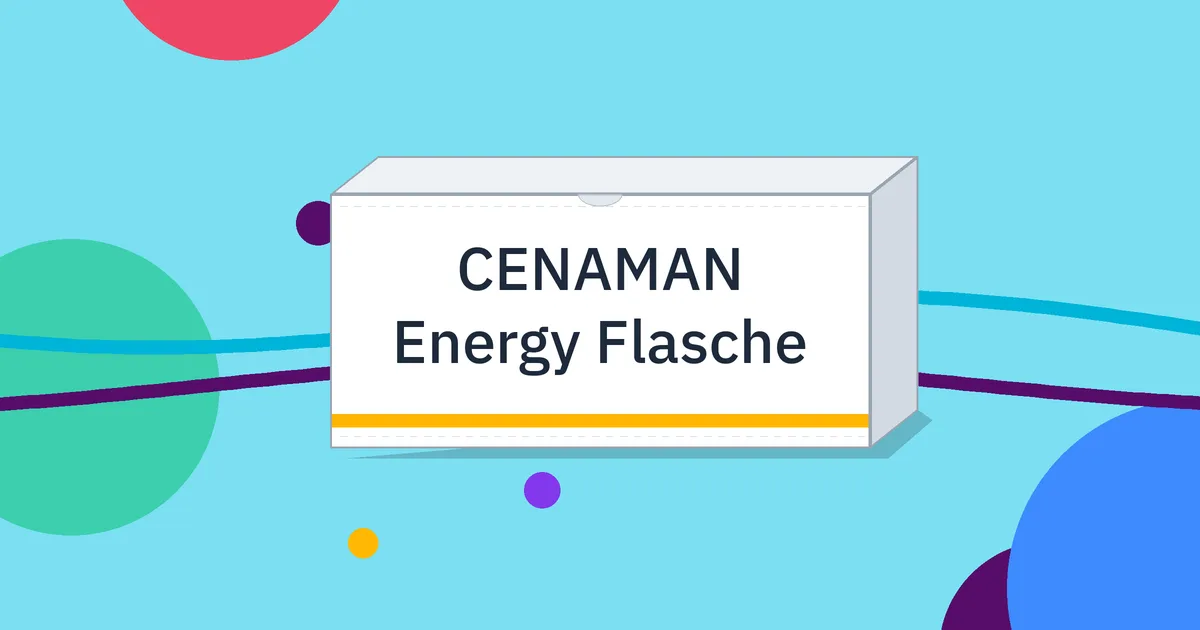 Symbolbild: Packung mit der Aufschrift CENAMAN Energy Flasche (PZN 18883187) – Verfügbarkeit und Bezug in Apotheken in Frankfurt am Main