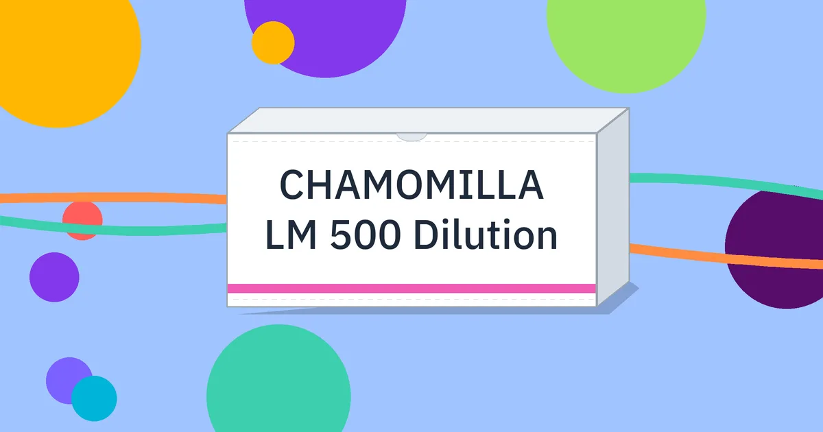 Symbolbild: Packung mit der Aufschrift CHAMOMILLA LM 500 Dilution (PZN 13868935) – Verfügbarkeit und Bezug in Apotheken in Frankfurt am Main