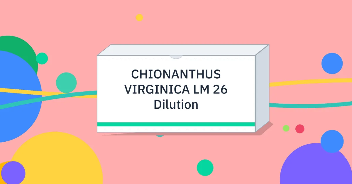 Symbolbild: Packung mit der Aufschrift CHIONANTHUS VIRGINICA LM 26 Dilution (PZN 13443325) – Verfügbarkeit und Bezug in Apotheken in Frankfurt am Main