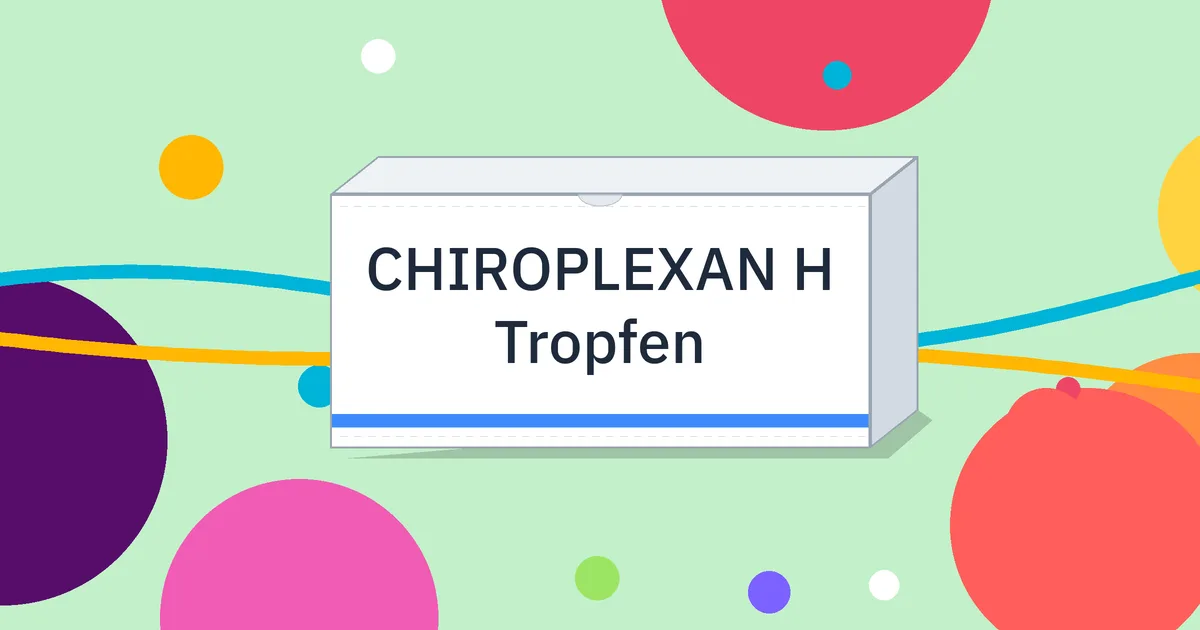 Symbolbild: Packung mit der Aufschrift CHIROPLEXAN H Tropfen (PZN 03956992) – Verfügbarkeit und Bezug in Apotheken in Frankfurt am Main