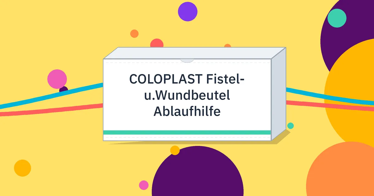 Symbolbild: Packung mit der Aufschrift COLOPLAST Fistel- u.Wundbeutel Ablaufhilfe (PZN 18224295) – Verfügbarkeit und Bezug in Apotheken in Frankfurt am Main