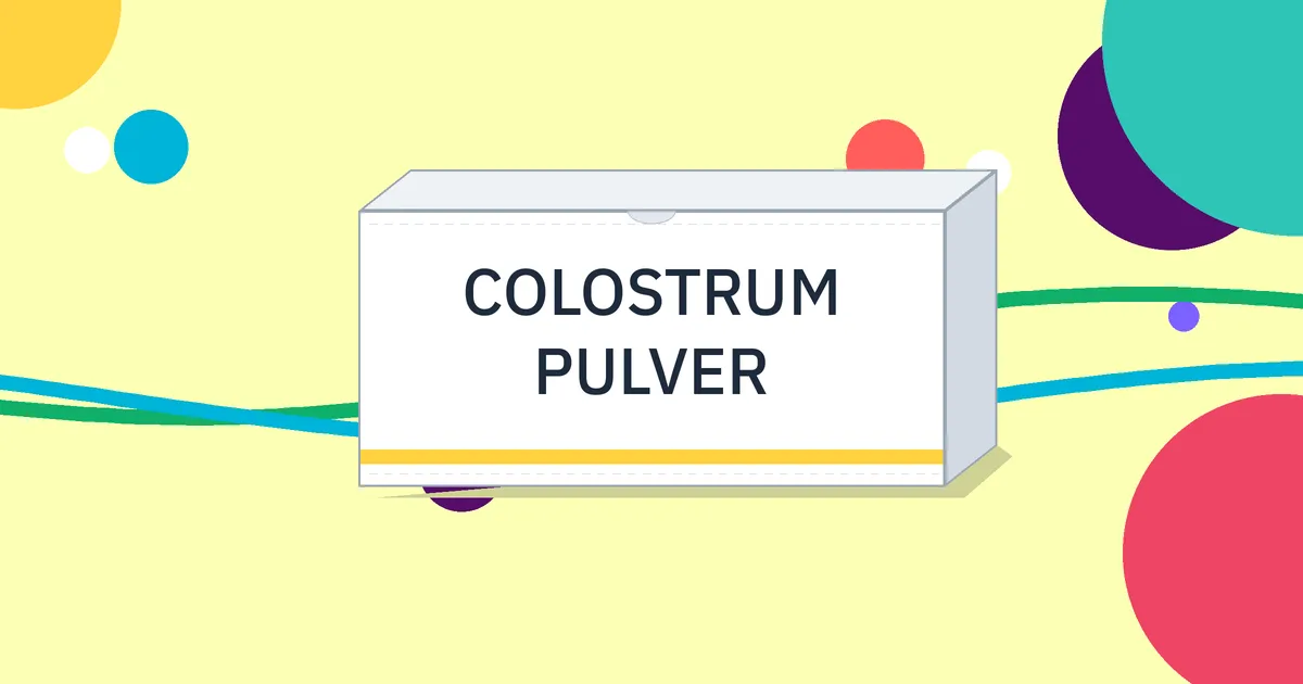 Symbolbild: Packung mit der Aufschrift COLOSTRUM PULVER (PZN 06886996) – Verfügbarkeit und Bezug in Apotheken in Frankfurt am Main
