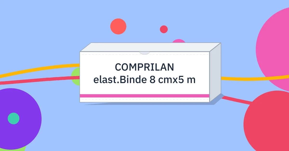 Symbolbild: Packung mit der Aufschrift COMPRILAN elast.Binde 8 cmx5 m (PZN 02059670) – Verfügbarkeit und Bezug in Apotheken in Frankfurt am Main