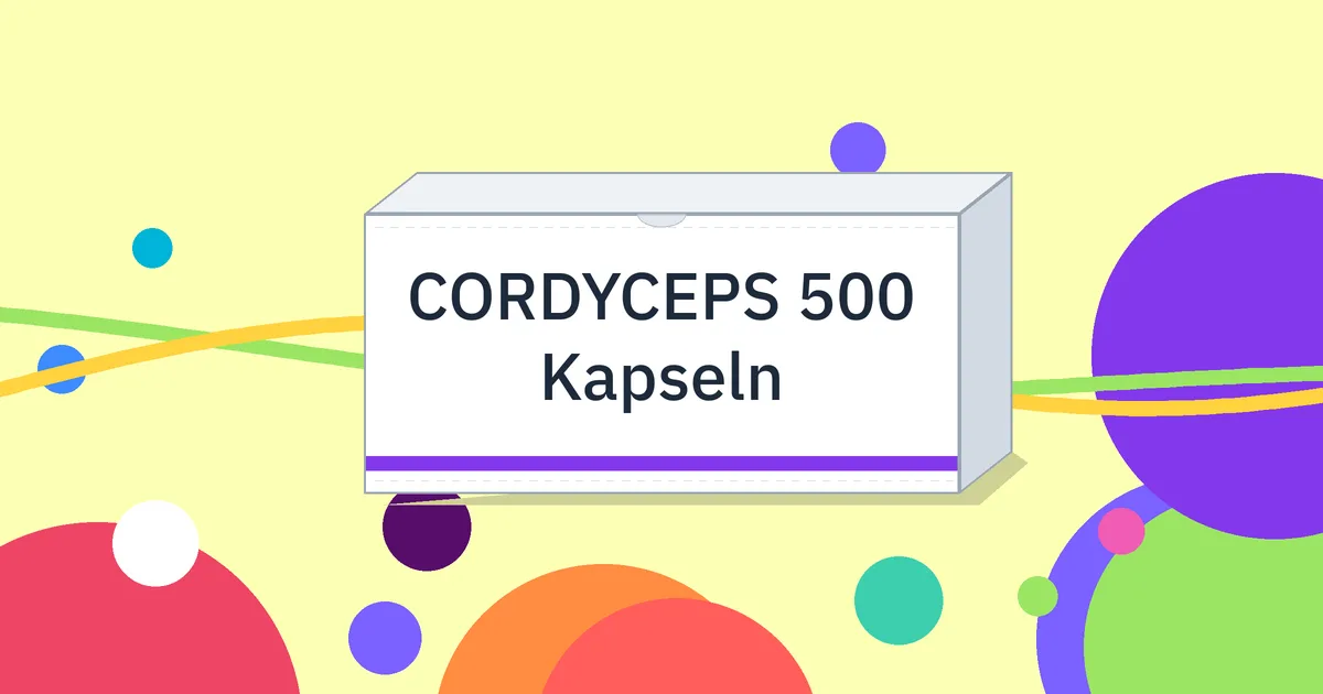 Symbolbild: Packung mit der Aufschrift CORDYCEPS 500 Kapseln (PZN 16084996) – Verfügbarkeit und Bezug in Apotheken in Frankfurt am Main