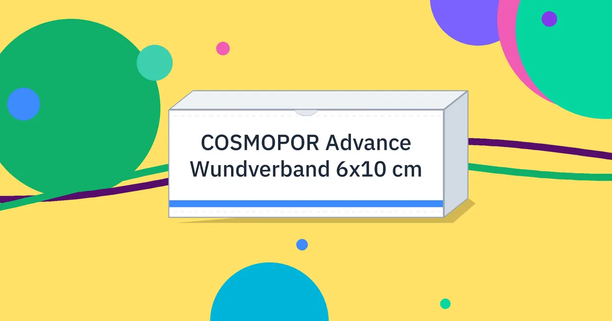Symbolbild: Packung mit der Aufschrift COSMOPOR Advance Wundverband 6x10 cm (PZN 18833545) – Verfügbarkeit und Bezug in Apotheken in Frankfurt am Main