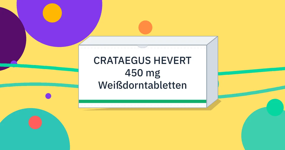 Symbolbild: Packung mit der Aufschrift CRATAEGUS HEVERT 450 mg Weißdorntabletten (PZN 19483478) – Verfügbarkeit und Bezug in Apotheken in Frankfurt am Main