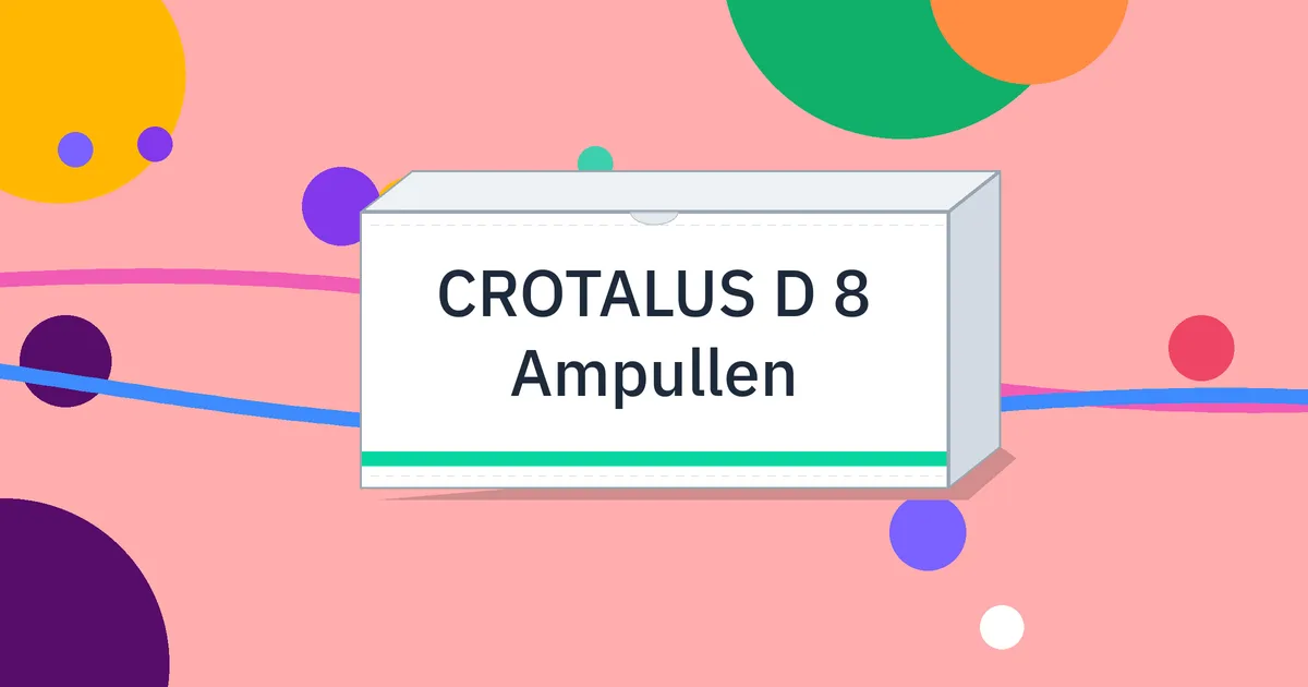 Symbolbild: Packung mit der Aufschrift CROTALUS D 8 Ampullen (PZN 11705502) – Verfügbarkeit und Bezug in Apotheken in Frankfurt am Main