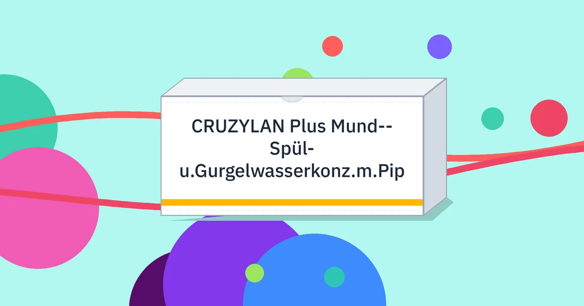 Symbolbild: Packung mit der Aufschrift CRUZYLAN Plus Mund--Spül- u.Gurgelwasserkonz.m.Pip (PZN 00988632) – Verfügbarkeit und Bezug in Apotheken in Frankfurt am Main
