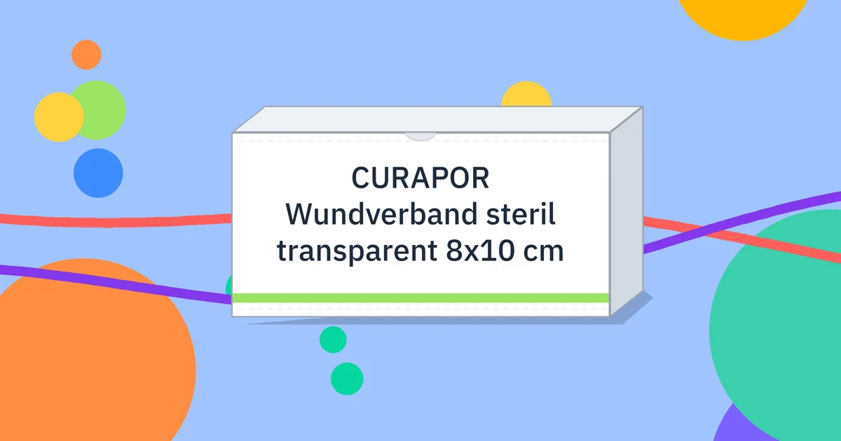 Symbolbild: Packung mit der Aufschrift CURAPOR Wundverband steril transparent 8x10 cm (PZN 01730551) – Verfügbarkeit und Bezug in Apotheken in Frankfurt am Main