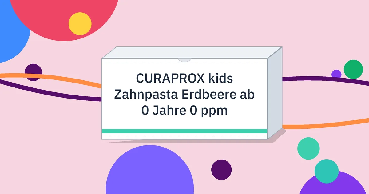 Symbolbild: Packung mit der Aufschrift CURAPROX kids Zahnpasta Erdbeere ab 0 Jahre 0 ppm (PZN 18673403) – Verfügbarkeit und Bezug in Apotheken in Frankfurt am Main