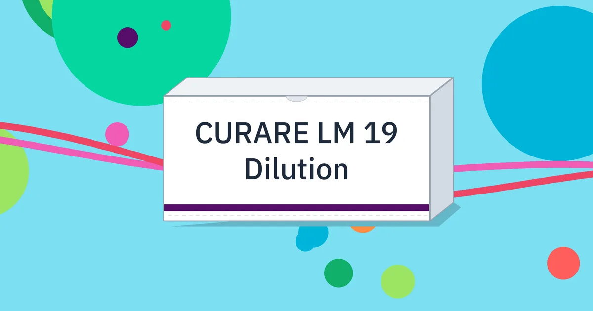 Symbolbild: Packung mit der Aufschrift CURARE LM 19 Dilution (PZN 12839593) – Verfügbarkeit und Bezug in Apotheken in Frankfurt am Main