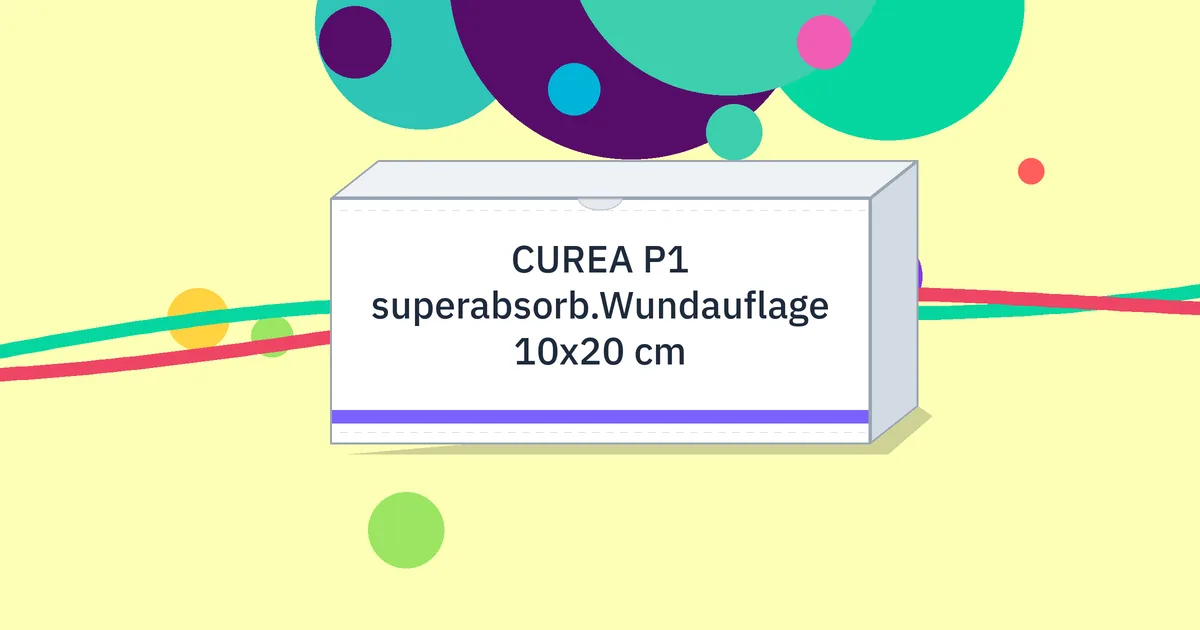 Symbolbild: Packung mit der Aufschrift CUREA P1 superabsorb.Wundauflage 10x20 cm (PZN 06563299) – Verfügbarkeit und Bezug in Apotheken in Frankfurt am Main