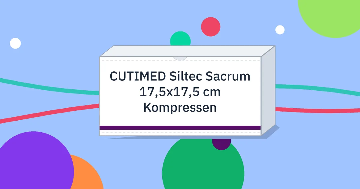 Symbolbild: Packung mit der Aufschrift CUTIMED Siltec Sacrum 17,5x17,5 cm Kompressen (PZN 07342399) – Verfügbarkeit und Bezug in Apotheken in Frankfurt am Main
