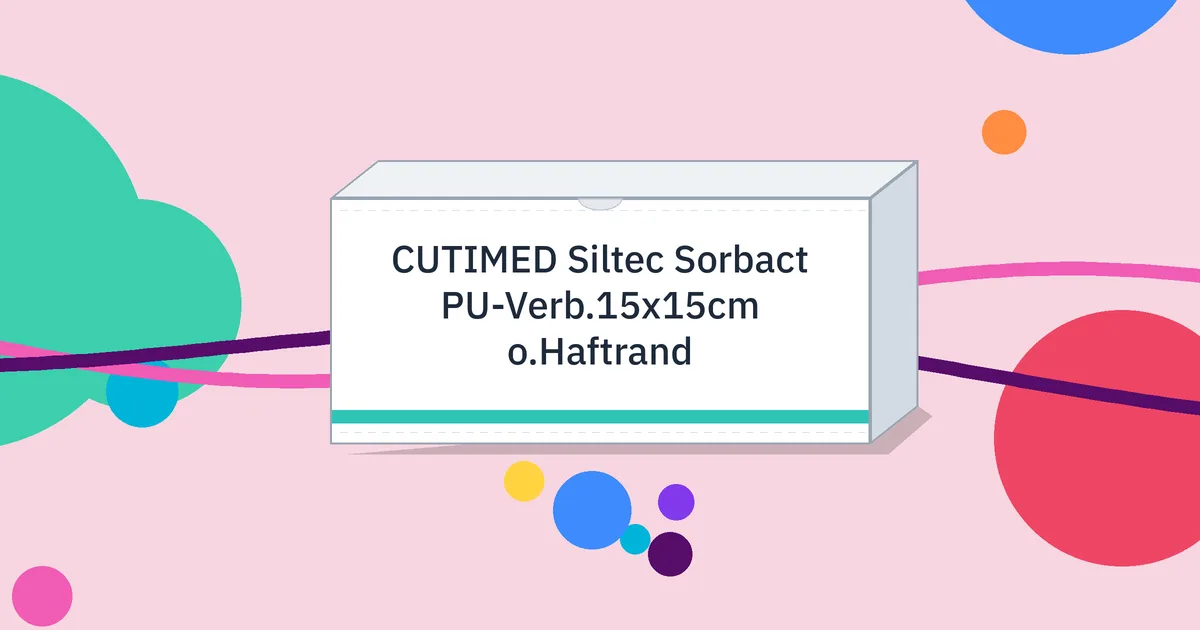 Symbolbild: Packung mit der Aufschrift CUTIMED Siltec Sorbact PU-Verb.15x15cm o.Haftrand (PZN 18493517) – Verfügbarkeit und Bezug in Apotheken in Frankfurt am Main
