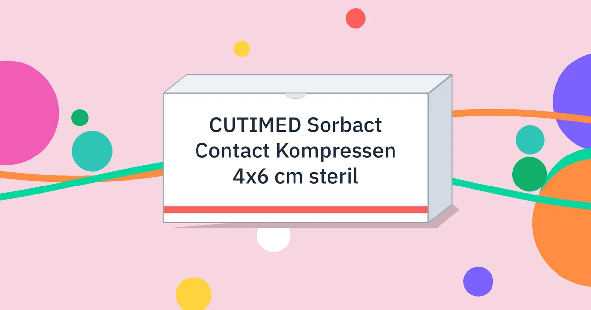 Symbolbild: Packung mit der Aufschrift CUTIMED Sorbact Contact Kompressen 4x6 cm steril (PZN 20845432) – Verfügbarkeit und Bezug in Apotheken in Frankfurt am Main