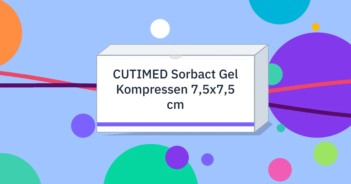 Symbolbild: Packung mit der Aufschrift CUTIMED Sorbact Gel Kompressen 7,5x7,5 cm (PZN 20848270) – Verfügbarkeit und Bezug in Apotheken in Frankfurt am Main