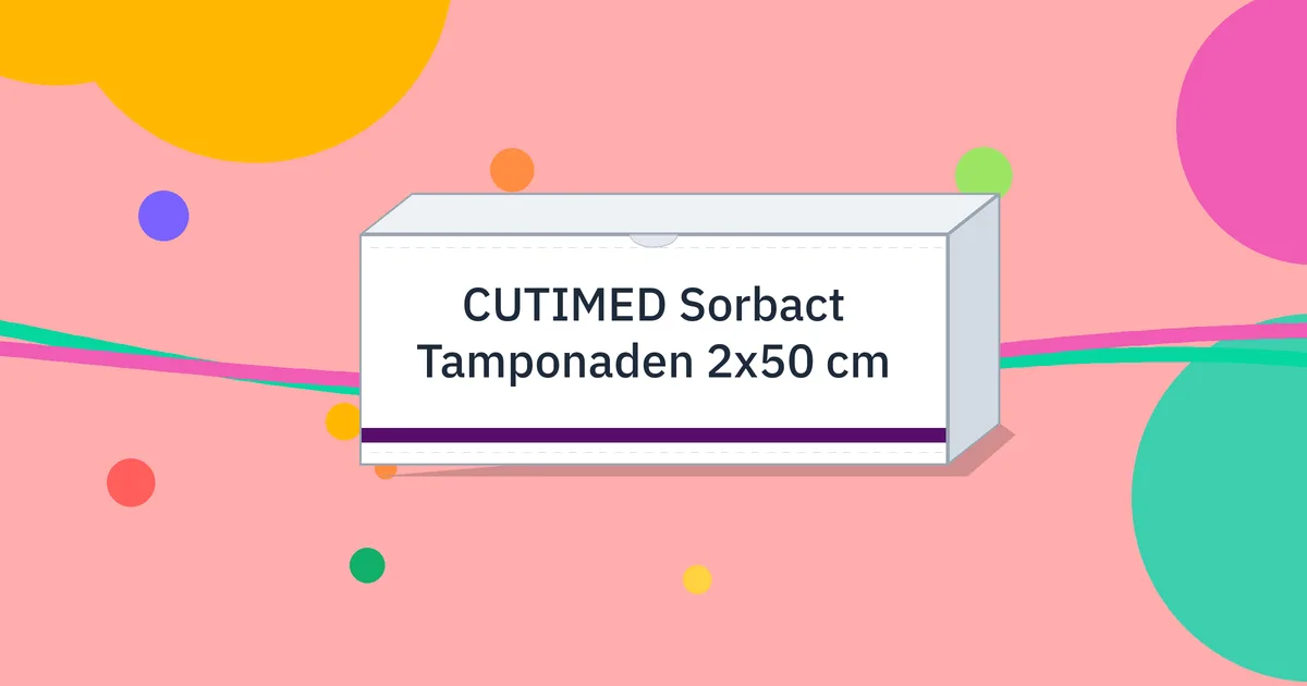 Symbolbild: Packung mit der Aufschrift CUTIMED Sorbact Tamponaden 2x50 cm (PZN 11285098) – Verfügbarkeit und Bezug in Apotheken in Frankfurt am Main