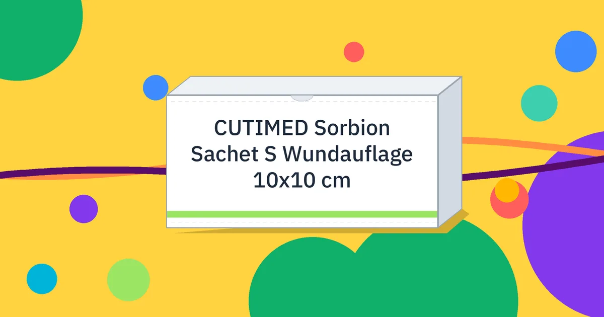 Symbolbild: Packung mit der Aufschrift CUTIMED Sorbion Sachet S Wundauflage 10x10 cm (PZN 19201391) – Verfügbarkeit und Bezug in Apotheken in Frankfurt am Main