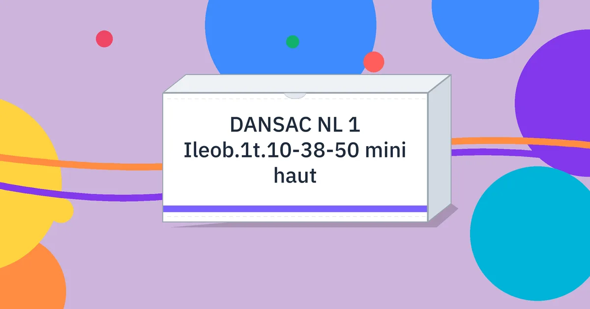 Symbolbild: Packung mit der Aufschrift DANSAC NL 1 Ileob.1t.10-38-50 mini haut (PZN 08843608) – Verfügbarkeit und Bezug in Apotheken in Frankfurt am Main