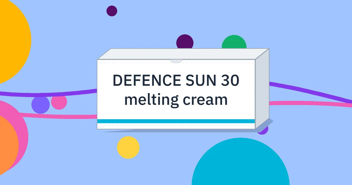 Symbolbild: Packung mit der Aufschrift DEFENCE SUN 30 melting cream (PZN 11892591) – Verfügbarkeit und Bezug in Apotheken in Frankfurt am Main