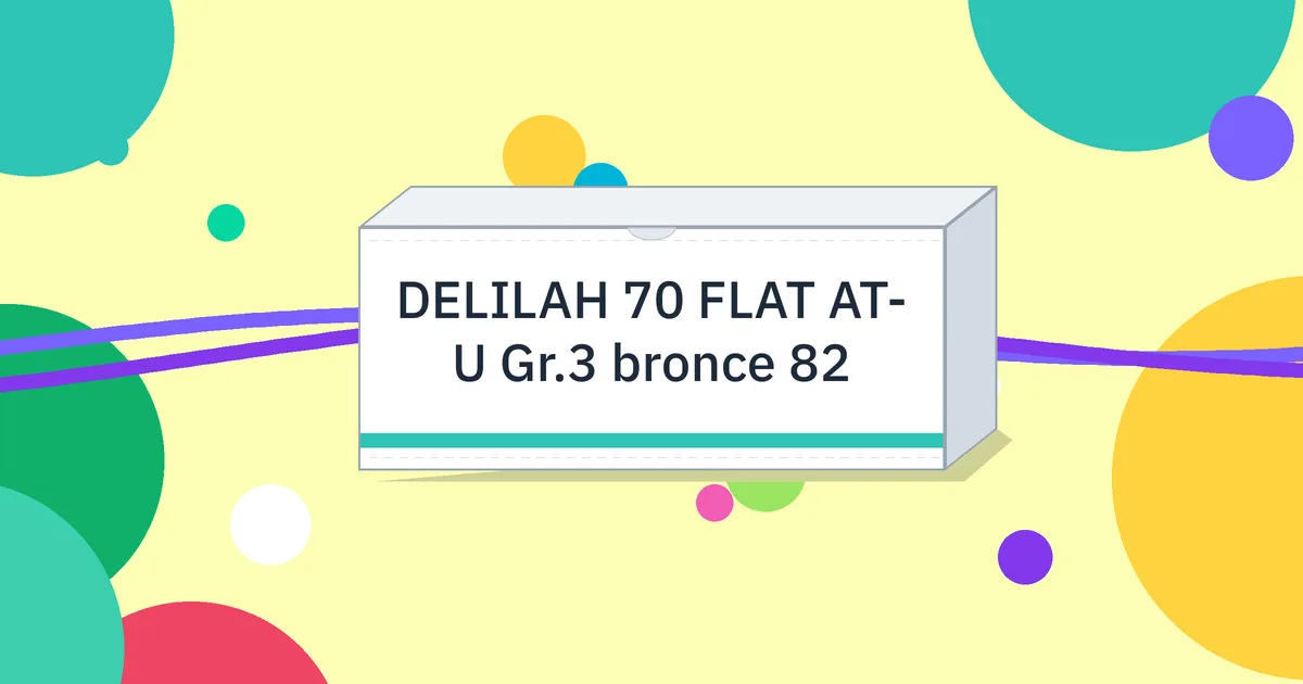 Symbolbild: Packung mit der Aufschrift DELILAH 70 FLAT AT-U Gr.3 bronce 82 (PZN 13848967) – Verfügbarkeit und Bezug in Apotheken in Frankfurt am Main