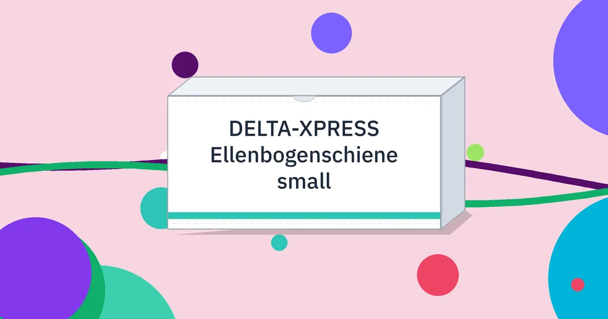 Symbolbild: Packung mit der Aufschrift DELTA-XPRESS Ellenbogenschiene small (PZN 09531420) – Verfügbarkeit und Bezug in Apotheken in Frankfurt am Main