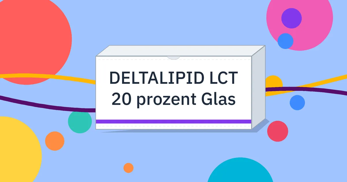 Symbolbild: Packung mit der Aufschrift DELTALIPID LCT 20 prozent Glas (PZN 02563606) – Verfügbarkeit und Bezug in Apotheken in Frankfurt am Main