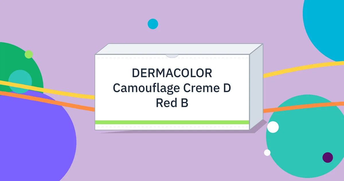 Symbolbild: Packung mit der Aufschrift DERMACOLOR Camouflage Creme D Red B (PZN 15819119) – Verfügbarkeit und Bezug in Apotheken in Frankfurt am Main