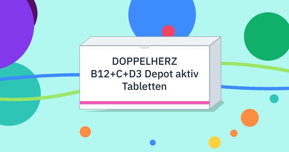 Symbolbild: Packung mit der Aufschrift DOPPELHERZ B12+C+D3 Depot aktiv Tabletten (PZN 16830614) – Verfügbarkeit und Bezug in Apotheken in Frankfurt am Main