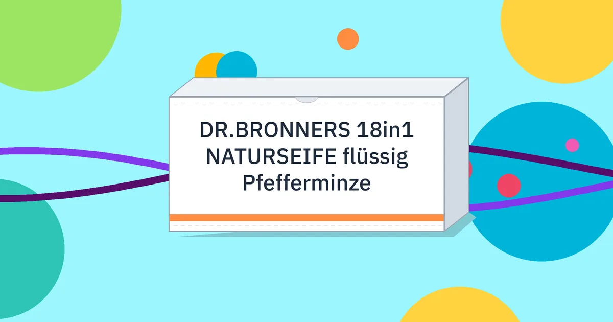 Symbolbild: Packung mit der Aufschrift DR.BRONNERS 18in1 NATURSEIFE flüssig Pfefferminze (PZN 19241752) – Verfügbarkeit und Bezug in Apotheken in Frankfurt am Main