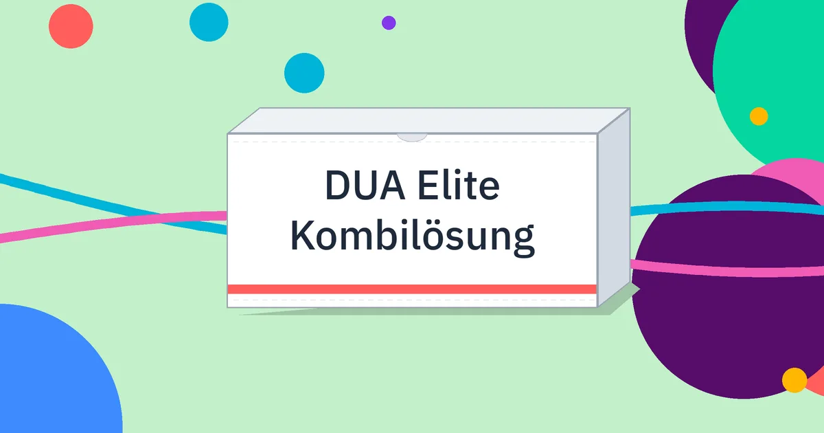 Symbolbild: Packung mit der Aufschrift DUA Elite Kombilösung (PZN 01079297) – Verfügbarkeit und Bezug in Apotheken in Frankfurt am Main