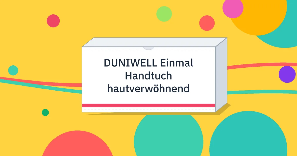Symbolbild: Packung mit der Aufschrift DUNIWELL Einmal Handtuch hautverwöhnend (PZN 02357172) – Verfügbarkeit und Bezug in Apotheken in Frankfurt am Main