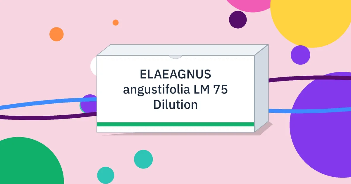Symbolbild: Packung mit der Aufschrift ELAEAGNUS angustifolia LM 75 Dilution (PZN 13469595) – Verfügbarkeit und Bezug in Apotheken in Frankfurt am Main