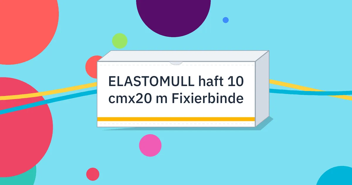 Symbolbild: Packung mit der Aufschrift ELASTOMULL haft 10 cmx20 m Fixierbinde (PZN 02507111) – Verfügbarkeit und Bezug in Apotheken in Frankfurt am Main