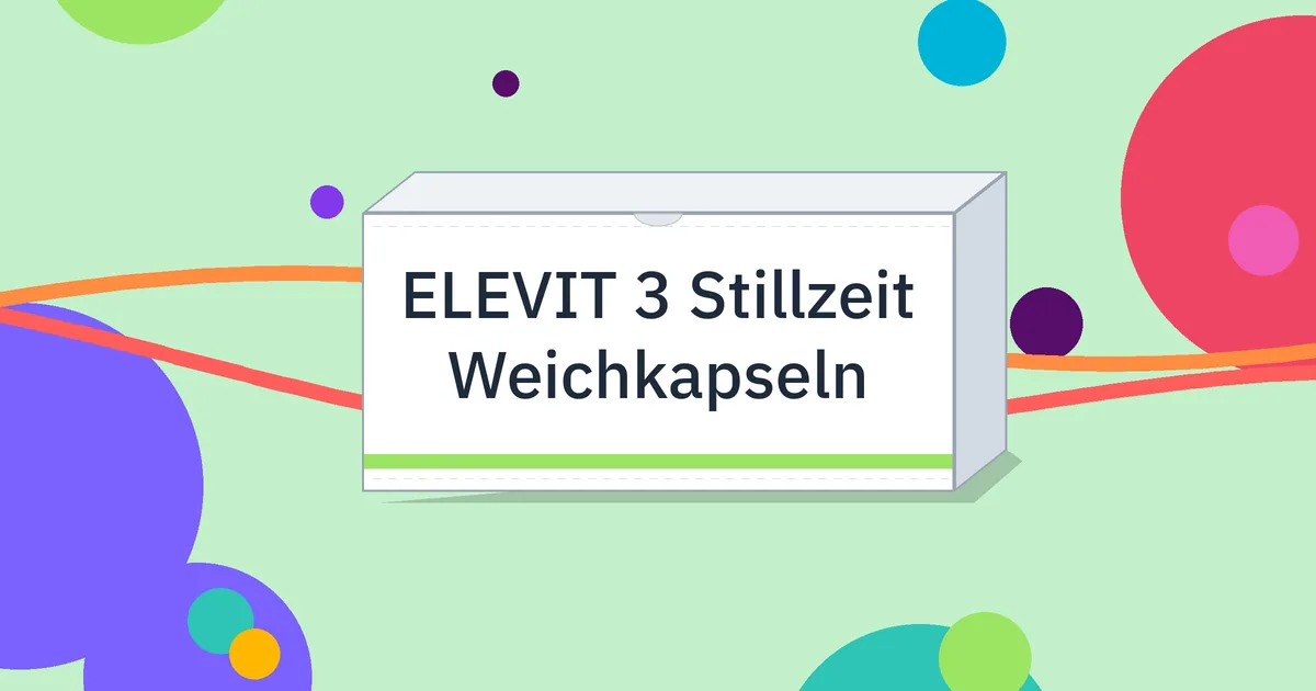 Symbolbild: Packung mit der Aufschrift ELEVIT 3 Stillzeit Weichkapseln (PZN 13162649) – Verfügbarkeit und Bezug in Apotheken in Frankfurt am Main