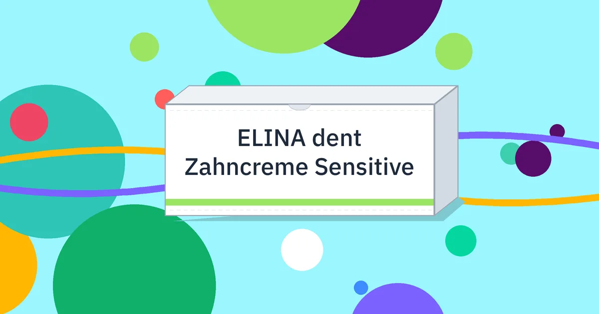 Symbolbild: Packung mit der Aufschrift ELINA dent Zahncreme Sensitive (PZN 11061097) – Verfügbarkeit und Bezug in Apotheken in Frankfurt am Main