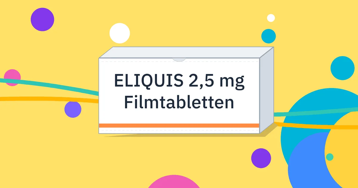 Symbolbild: Packung mit der Aufschrift ELIQUIS 2,5 mg Filmtabletten (PZN 10250465) – Verfügbarkeit und Bezug in Apotheken in Frankfurt am Main