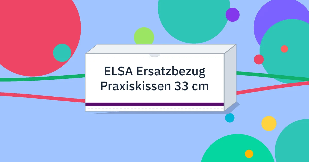 Symbolbild: Packung mit der Aufschrift ELSA Ersatzbezug Praxiskissen 33 cm (PZN 04652797) – Verfügbarkeit und Bezug in Apotheken in Frankfurt am Main