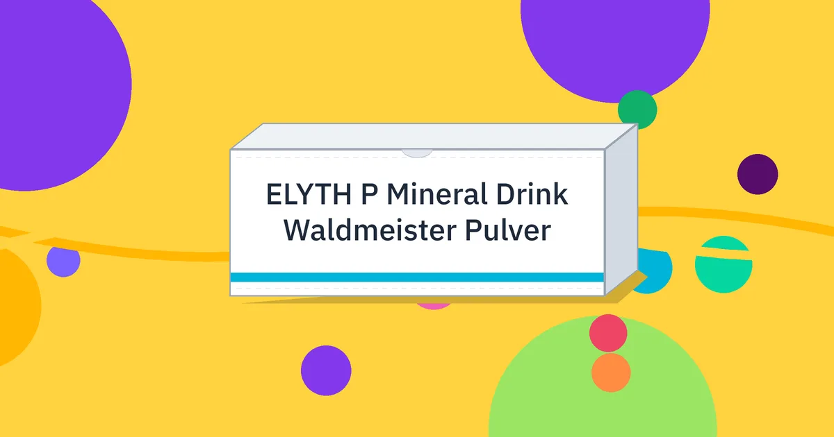 Symbolbild: Packung mit der Aufschrift ELYTH P Mineral Drink Waldmeister Pulver (PZN 05882097) – Verfügbarkeit und Bezug in Apotheken in Frankfurt am Main