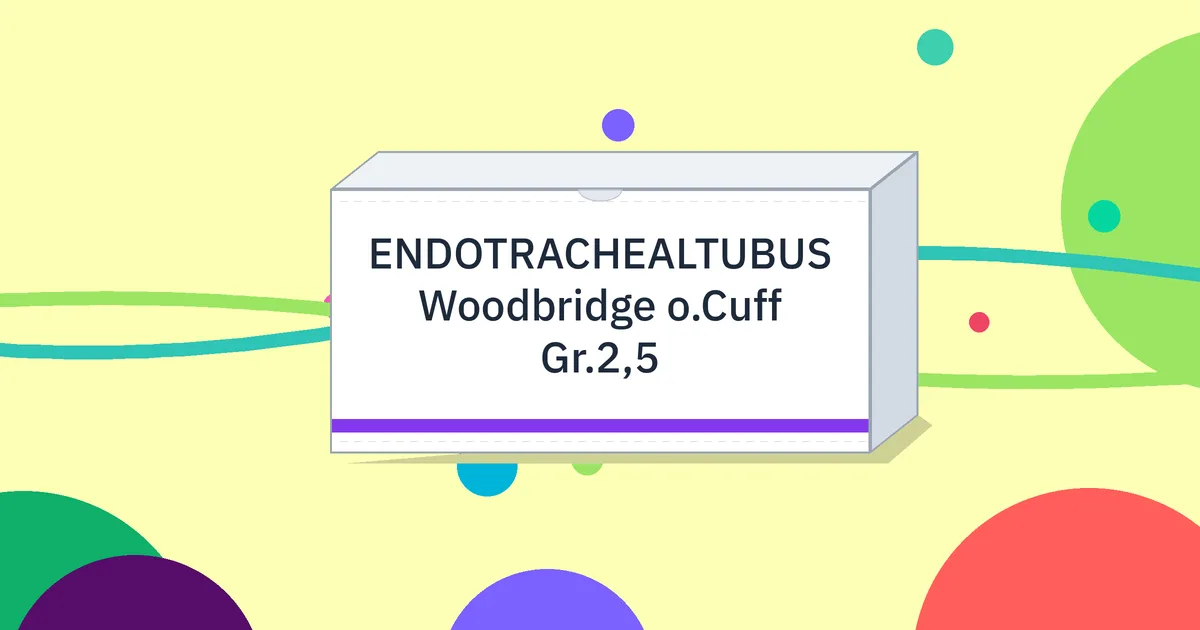 Symbolbild: Packung mit der Aufschrift ENDOTRACHEALTUBUS Woodbridge o.Cuff Gr.2,5 (PZN 04878202) – Verfügbarkeit und Bezug in Apotheken in Frankfurt am Main