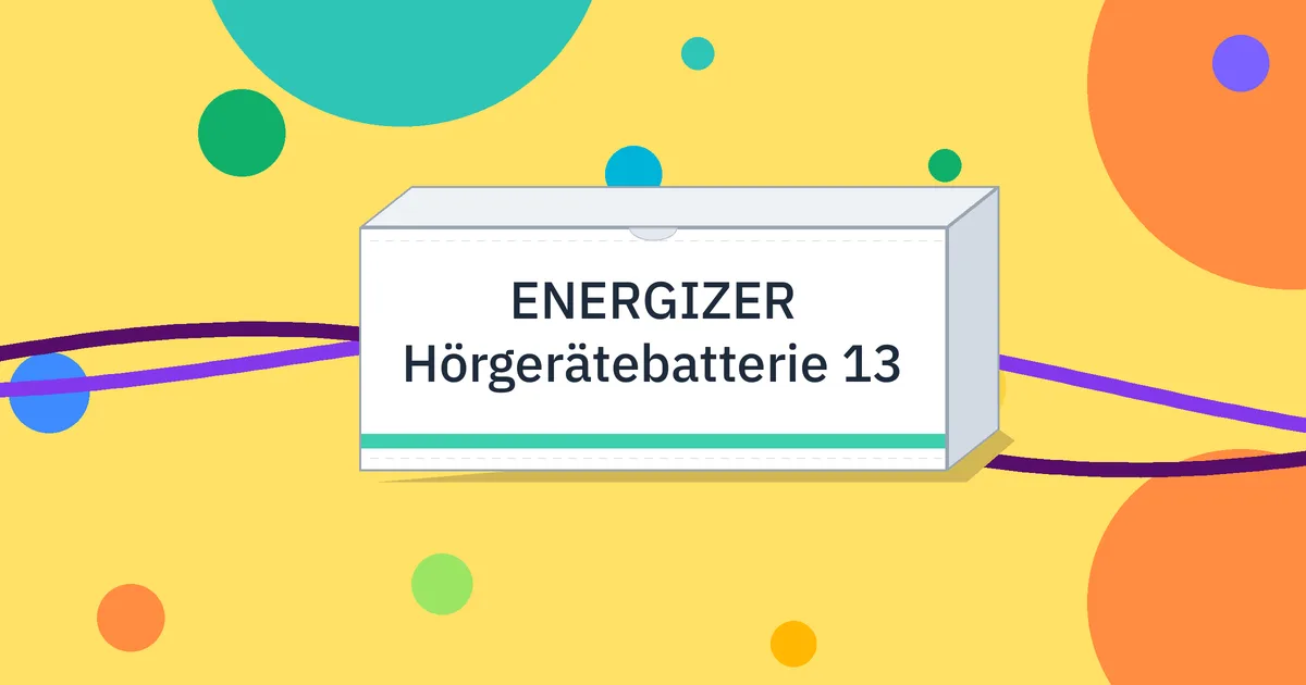 Symbolbild: Packung mit der Aufschrift ENERGIZER Hörgerätebatterie 13 (PZN 18403098) – Verfügbarkeit und Bezug in Apotheken in Frankfurt am Main