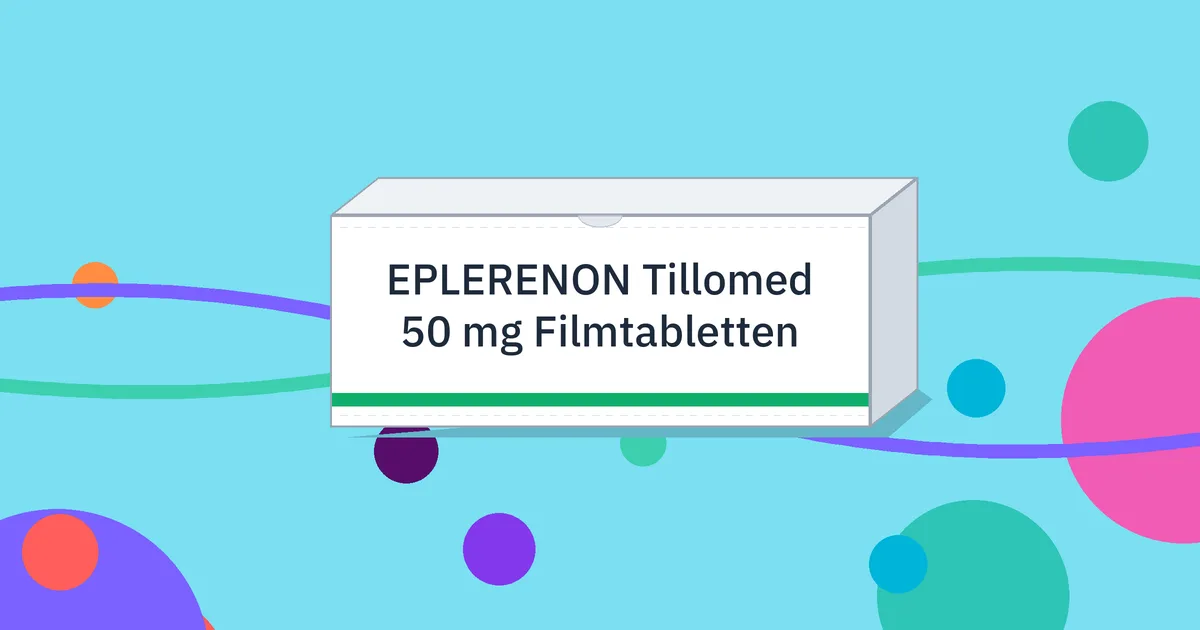 Symbolbild: Packung mit der Aufschrift EPLERENON Tillomed 50 mg Filmtabletten (PZN 17526924) – Verfügbarkeit und Bezug in Apotheken in Frankfurt am Main